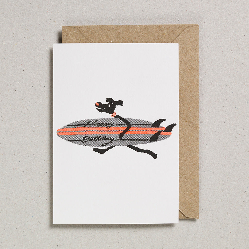 Petra Boase | Rusty Studio Surfing Dog Riso Print Greeting Card – Petra ...
